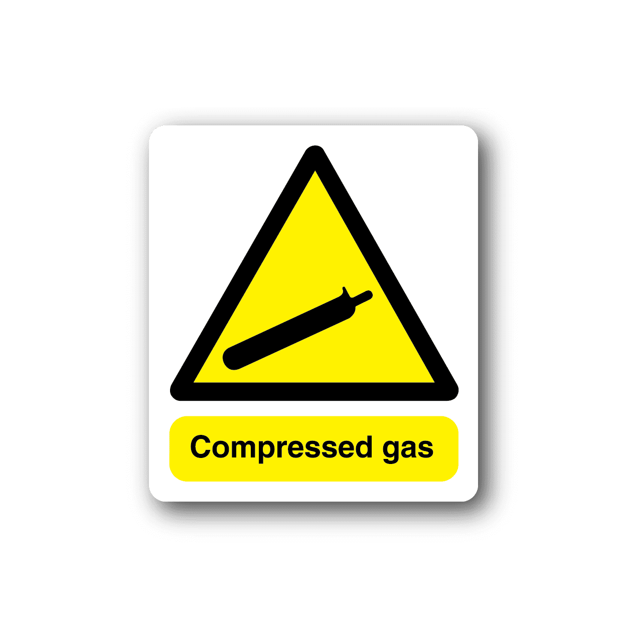 Compressed Gas Sign Rectangle Sticker