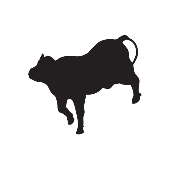 Cow Prancing Silhouette Decal