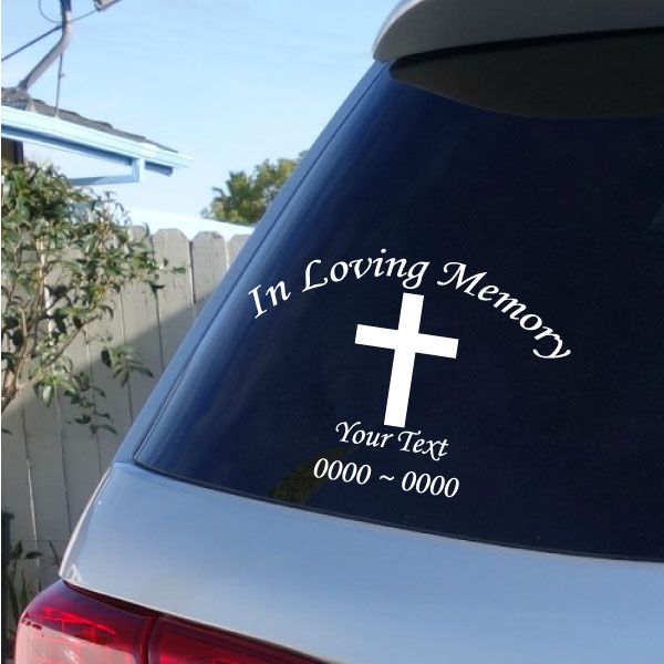 Cross Custom In Loving Memory Decal