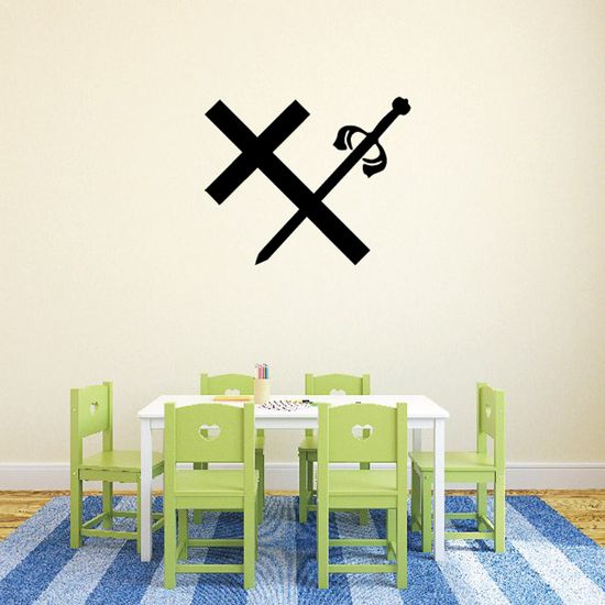 Crossed Sword and Cross Decal