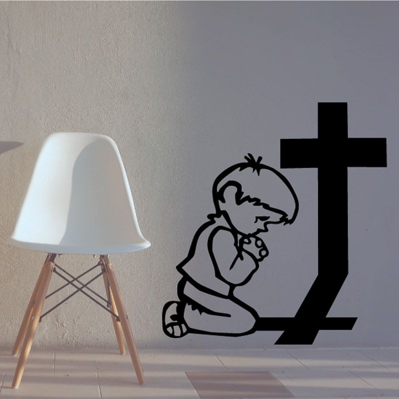 Crying Boy Praying Decal