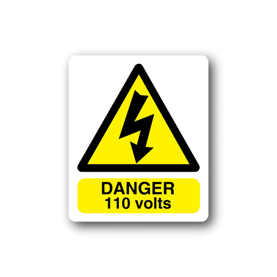 Danger 110 Volts Sticker