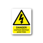 Danger Overhead Electrical Power Lines Sticker