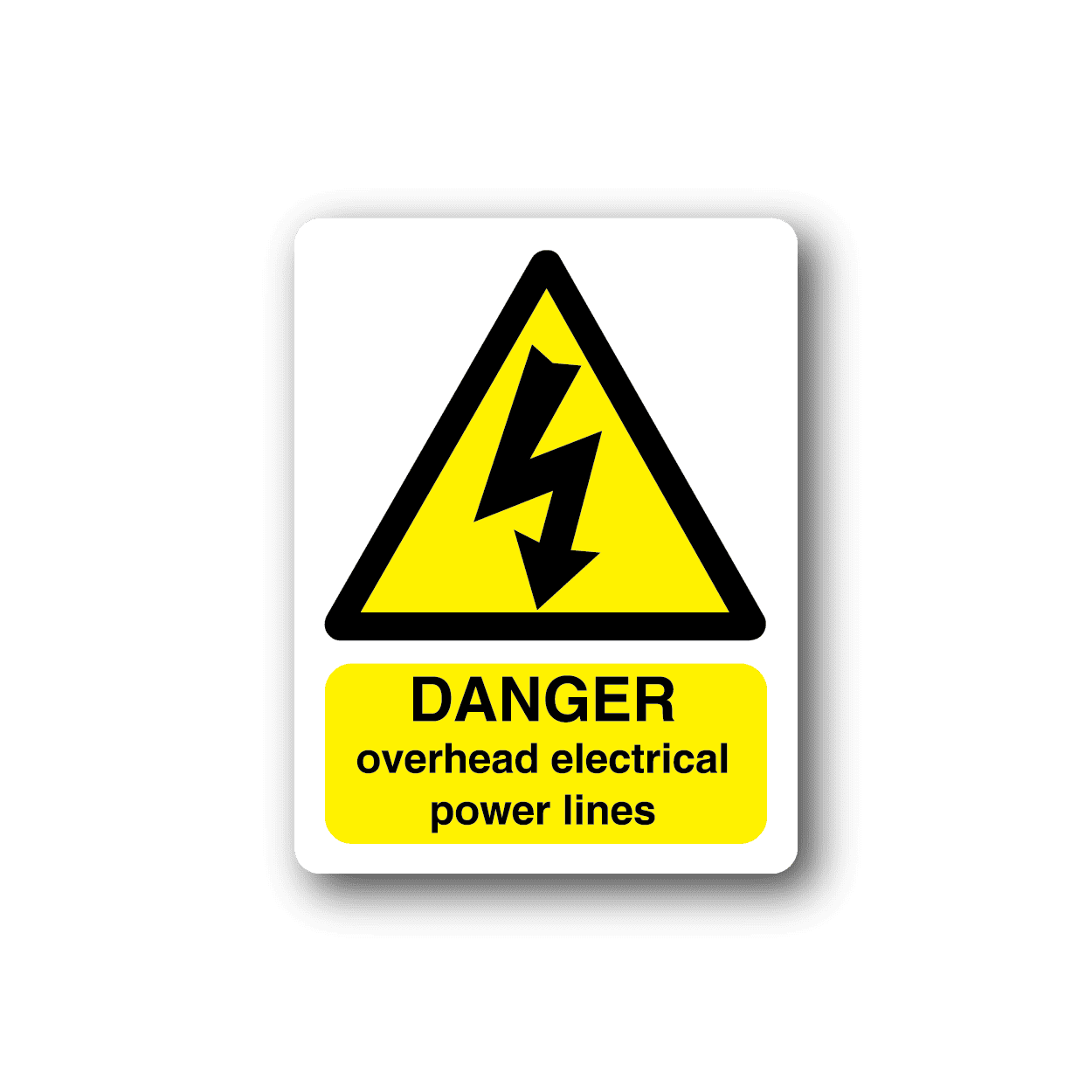 Danger Overhead Electrical Power Lines Sticker