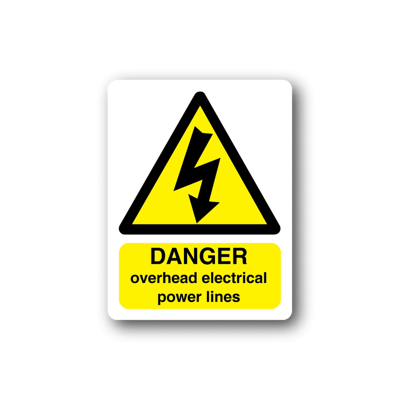 Danger Overhead Electrical Power Lines Sticker