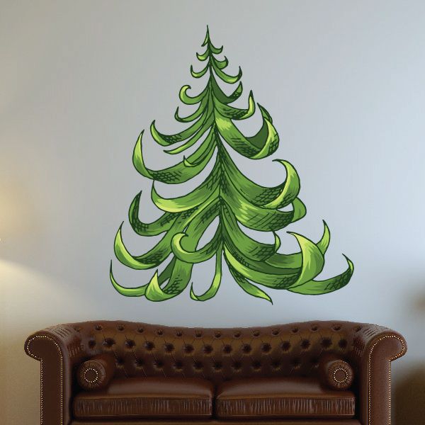 Delicate Christmas Tree Printed Decal
