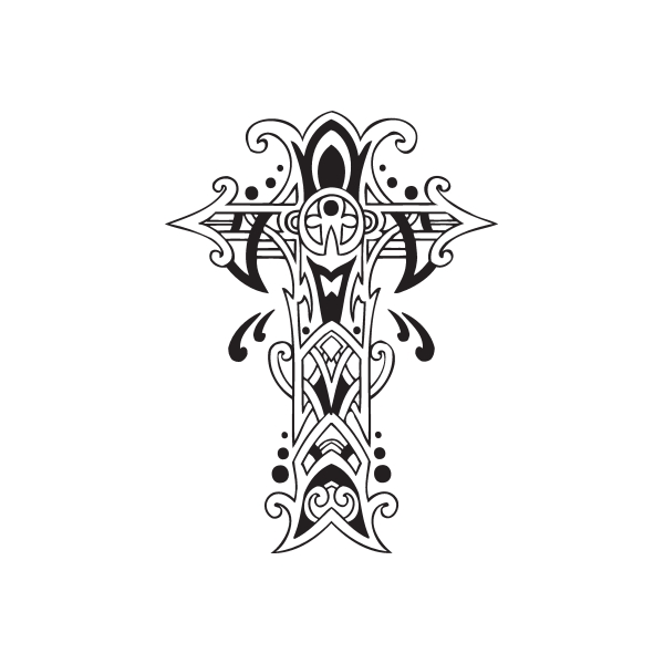 Detailed Art Deco Cross Decal
