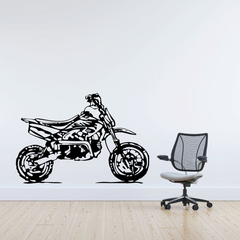 Detailed Motorcycle Sketch Decal