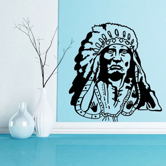 Detailed Native American Chief Decal