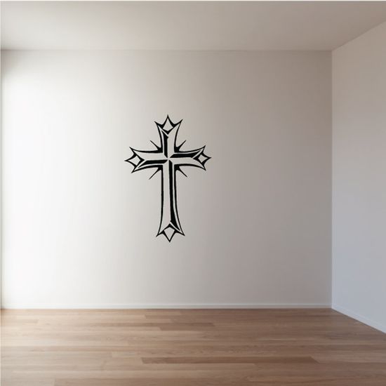 Detailed Pointed Cross Decal