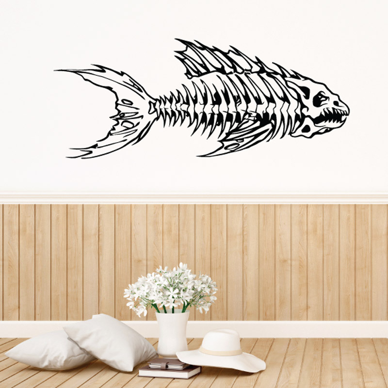 Detailed Skeleton Fish Decal