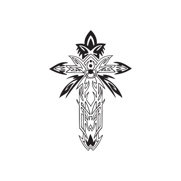 Detailed Tropical Cross Decal