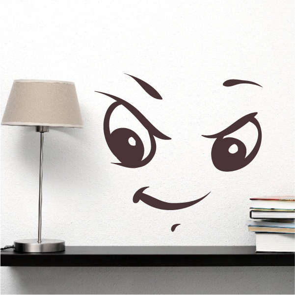 Devious Face Expression Wall Decal - Vinyl Decal - Car Decal - Idcolor060