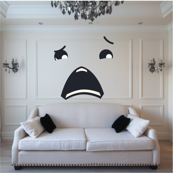 Disgusted Face Expression Wall Decal - Vinyl Decal - Car Decal - Idcolor016