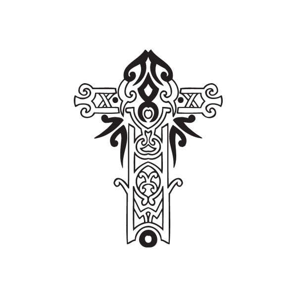 Tribal Crusader Cross Tattoo