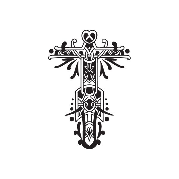 Embellished Pretzel Cross Decal