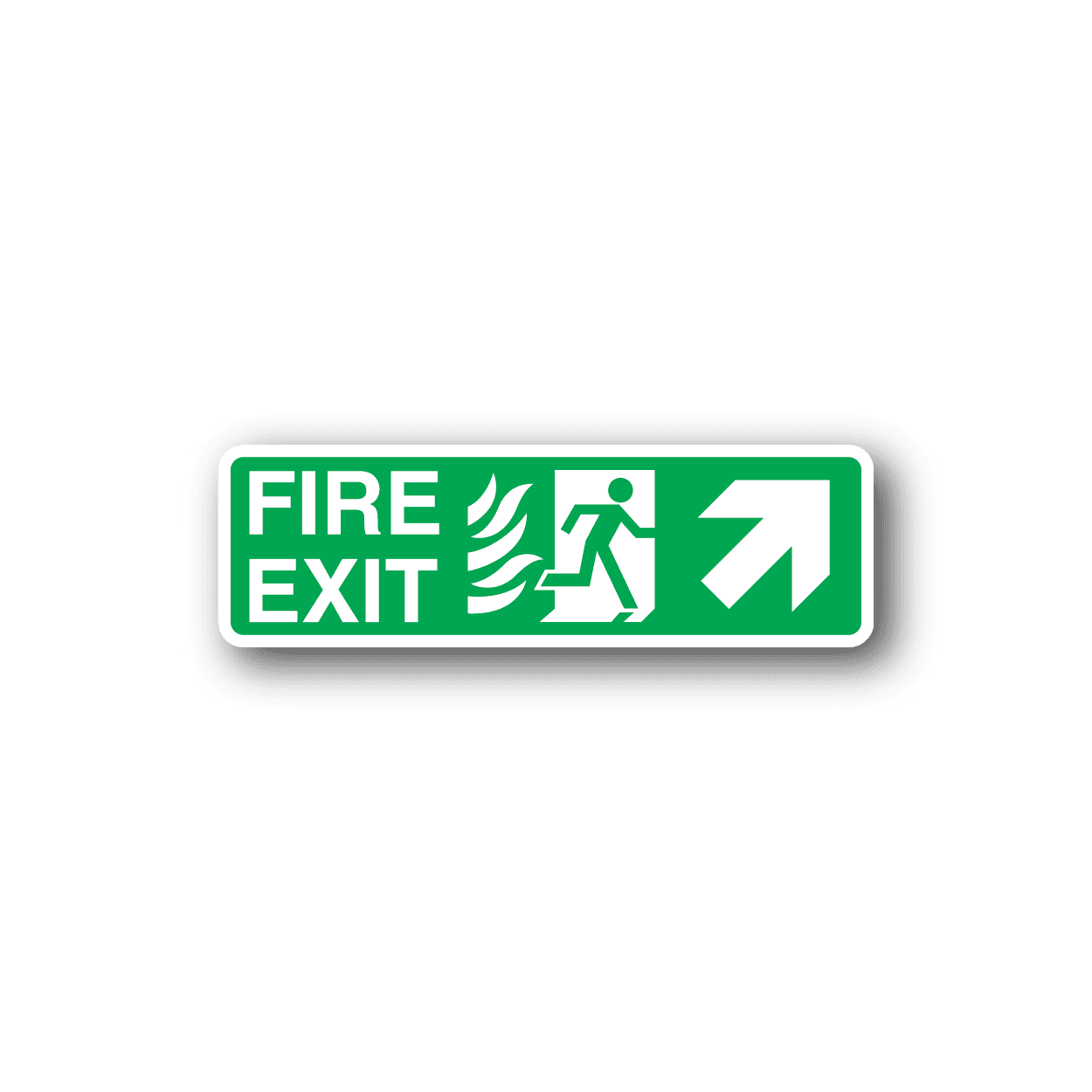 Emergency Fire Exit Up Sticker