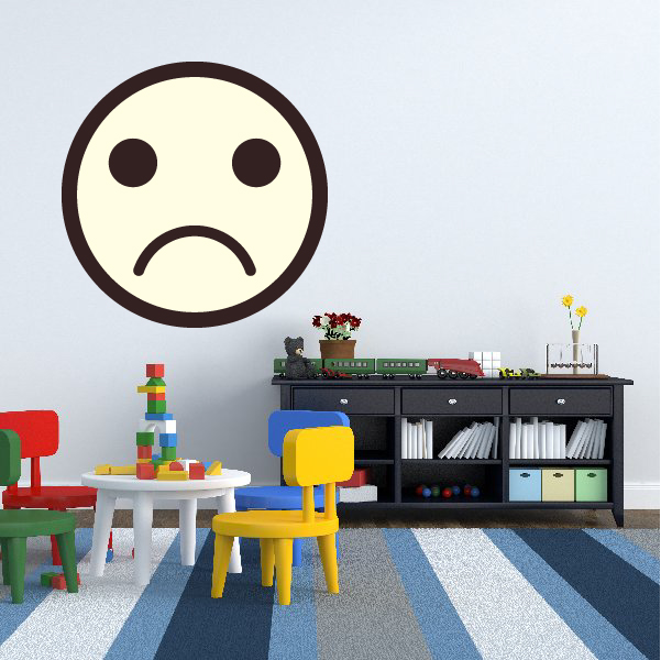 Emoticon Sad Face Wall Decal - Vinyl Decal - Car Decal - Idcolor054