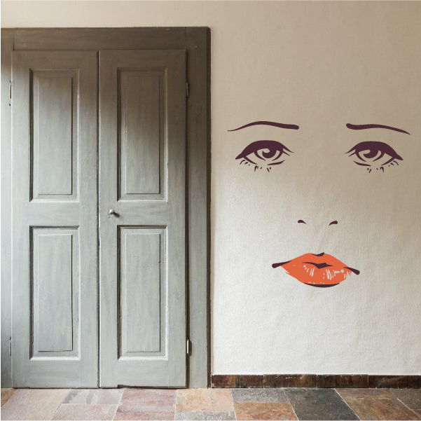 Face Expression Female Wall Decal - Vinyl Decal - Car Decal - Idcolor014