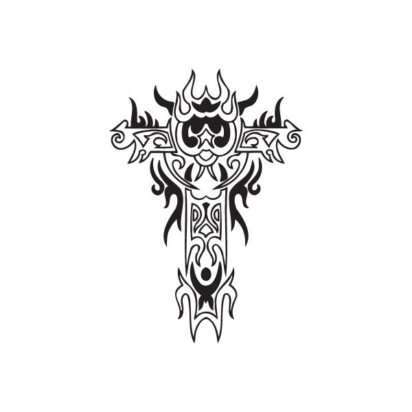 Fancy Firey Cross Decal