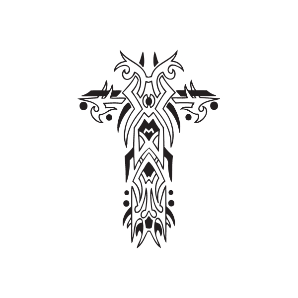 Fancy Tribal Cross Decal