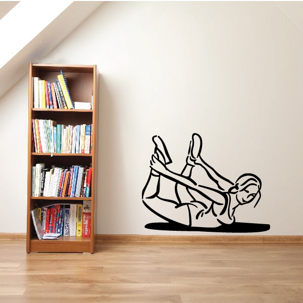 Female Grabbing Ankles Stretching Fitness Wall Decal - Vinyl Decal ...