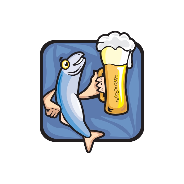 Fish Drinking Beer Sticker