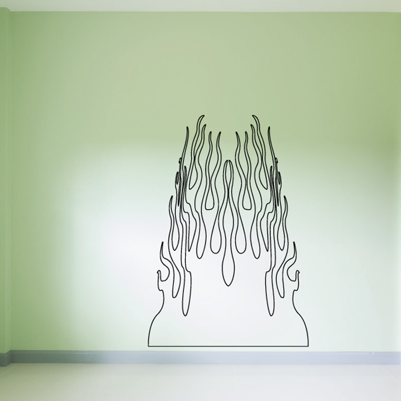 Flat Ghost Flames Car Decal - Vinyl Decal - Wall Decal - CF064