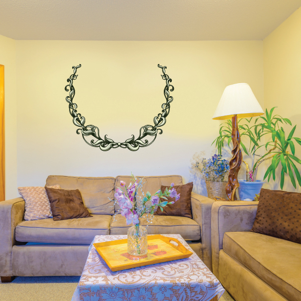 Floral Crest Wall Decal - Vinyl Car Sticker - Uscolor002