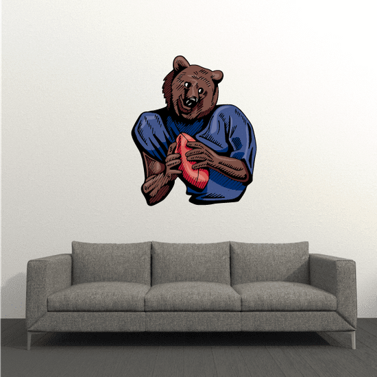 Football Mascot Wall Decal - Vinyl Sticker - Car Sticker - Die Cut ...