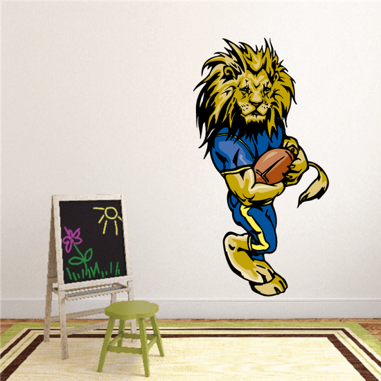 Football Mascot Wall Decal - Vinyl Sticker - Car Sticker - Die Cut ...