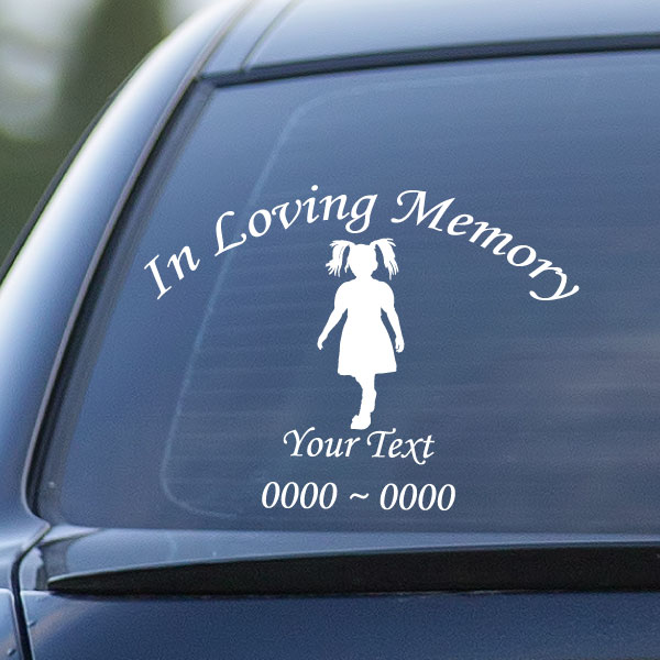 Girl Custom In Loving Memory Decal