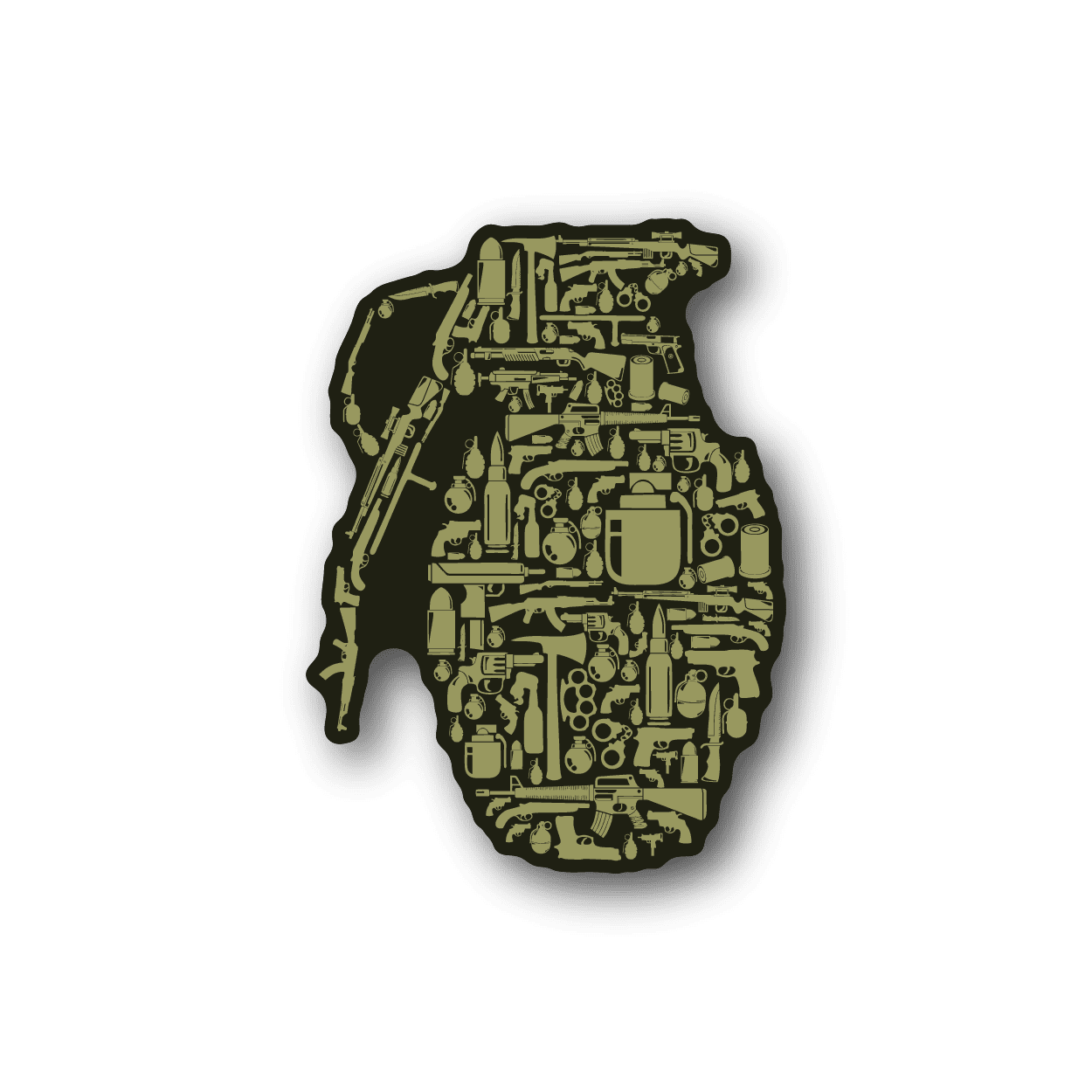 Grenade Weapons Collage Sticker