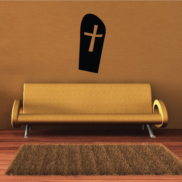 Halloween Cross Tombstone Coffin Decal