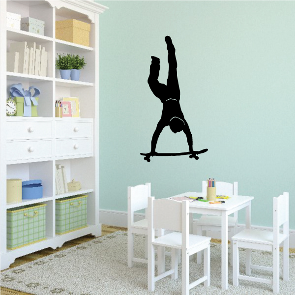 Handstand Boarder Skateboarding Wall Decal - Vinyl Decal - Car Decal - 008