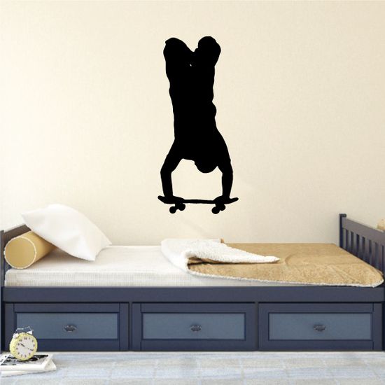 Handstand Boarder Skateboarding Wall Decal - Vinyl Decal - Car Decal - 010
