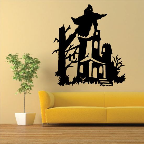 Haunted House with Ghost Decal