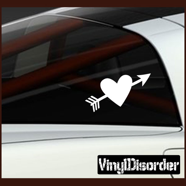Arrow Through Heart Decal