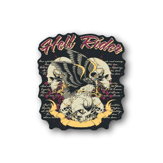 Hell Rider Skull Crow Sticker