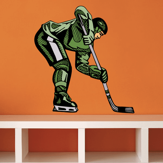 Hockey Player Wall Decal - Vinyl Sticker - Car Sticker - Die Cut ...