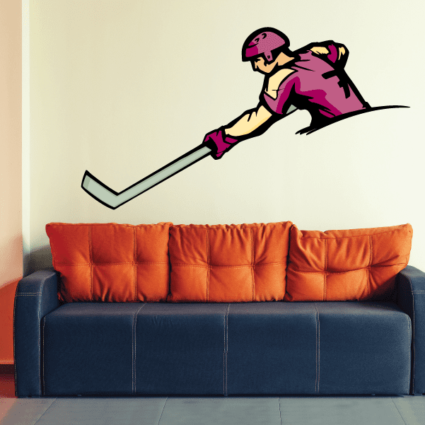 Hockey Player Wall Decal - Vinyl Sticker - Car Sticker - Die Cut ...