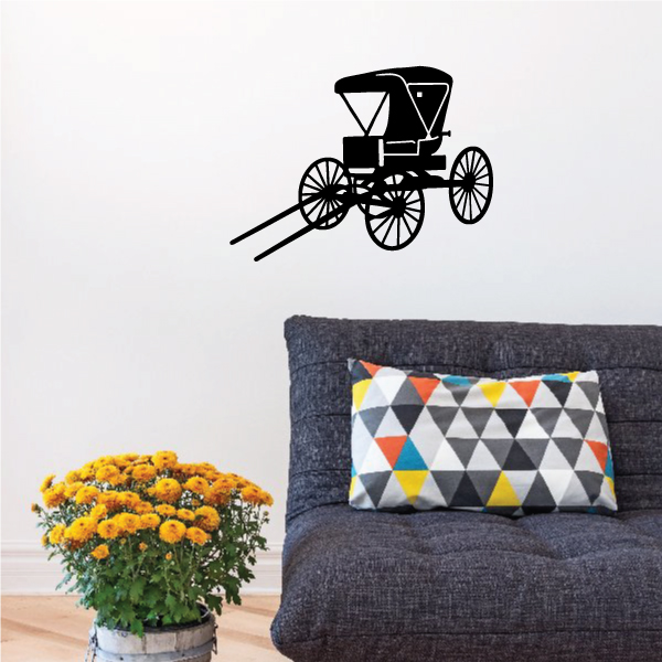 Horse and Carriage Wall Decal - Vinyl Decal - Car Decal - 021