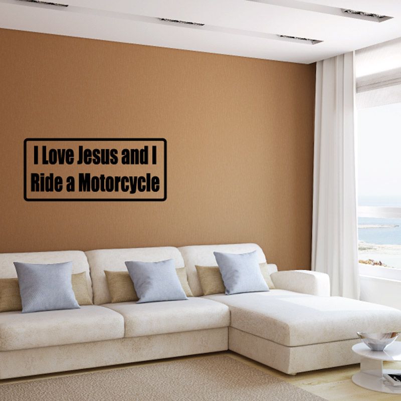 I love Jesus and I ride a motorcycle Decal