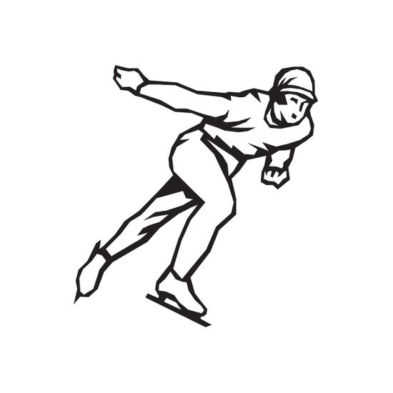 Ice Skating Sports Wall Decal - Vinyl Decal - Car Decal - DC 005