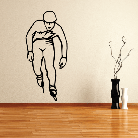Ice Skating Wall Decal - Vinyl Decal - Car Decal - SM012