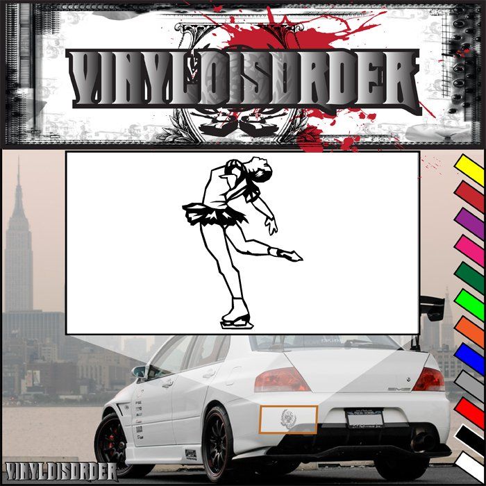 Ice Skating Wall Decal - Vinyl Decal - Car Decal - SM028