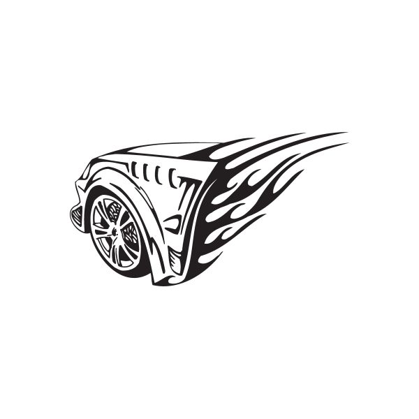 Import Car Front Fender Flames Decal
