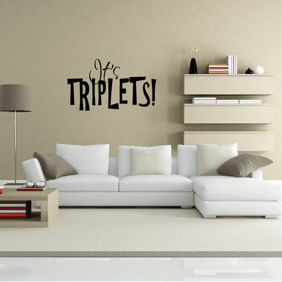 Its Triplets Baby Shower Wall Decal