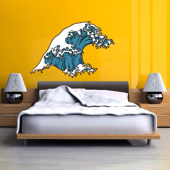 Japanese Symbol Tsunami Wave Wall Decal - Vinyl Car Sticker - Uscolor012