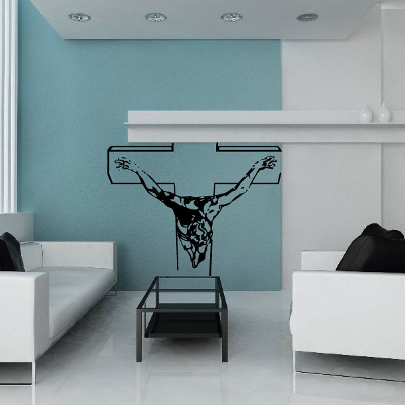 Jesus on the cross Top View Decal